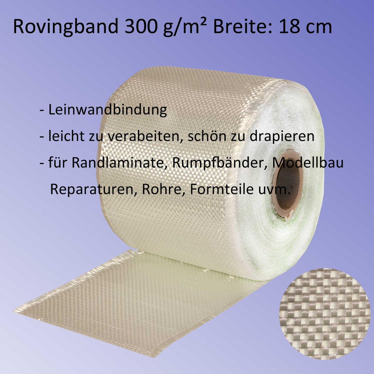 Rovingband, Feingewebeband 5 cm bis 28 cm Breite – gfkshop